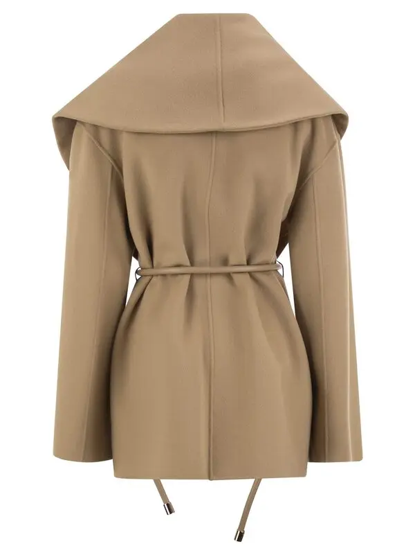 Sportmax Virgin Wool Wrap Short Coat - Black
