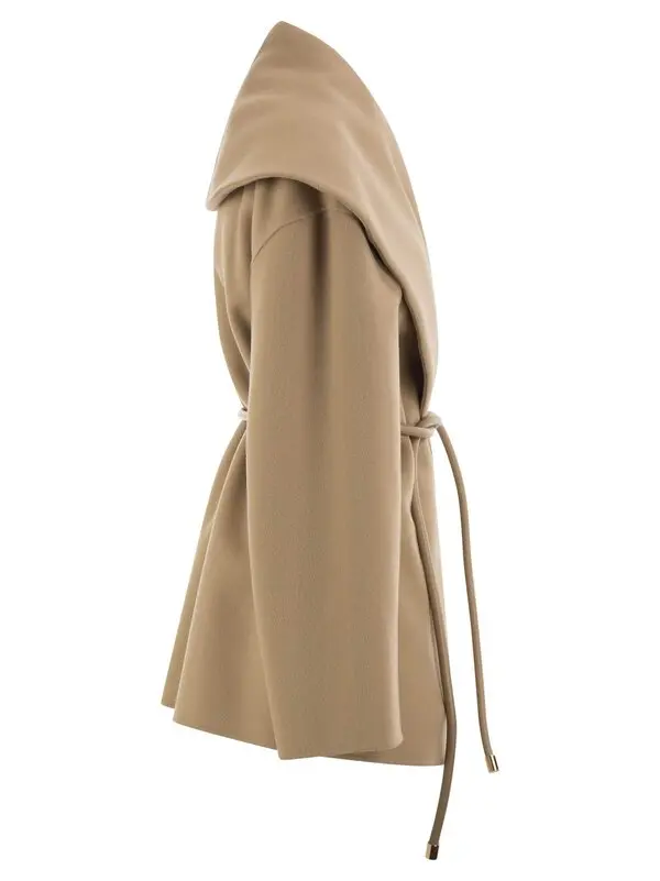 Sportmax Virgin Wool Wrap Short Coat - Black