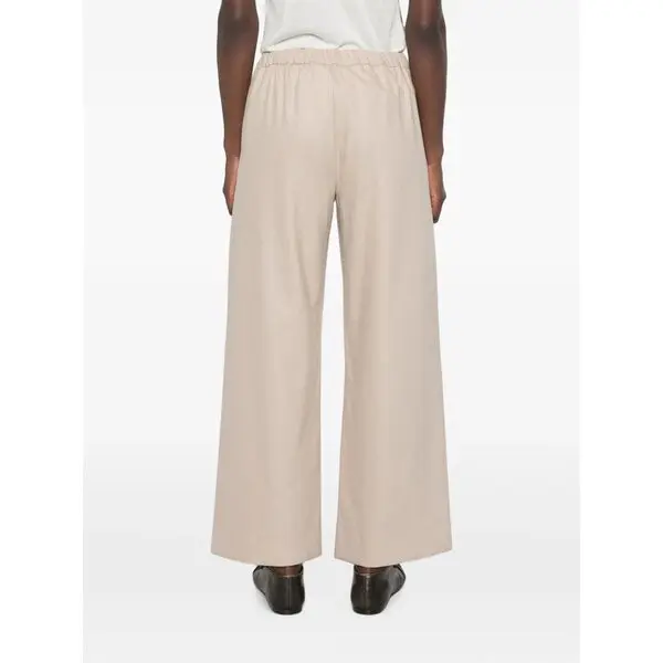 Max Mara Wide Leg Straight Trousers - Cream