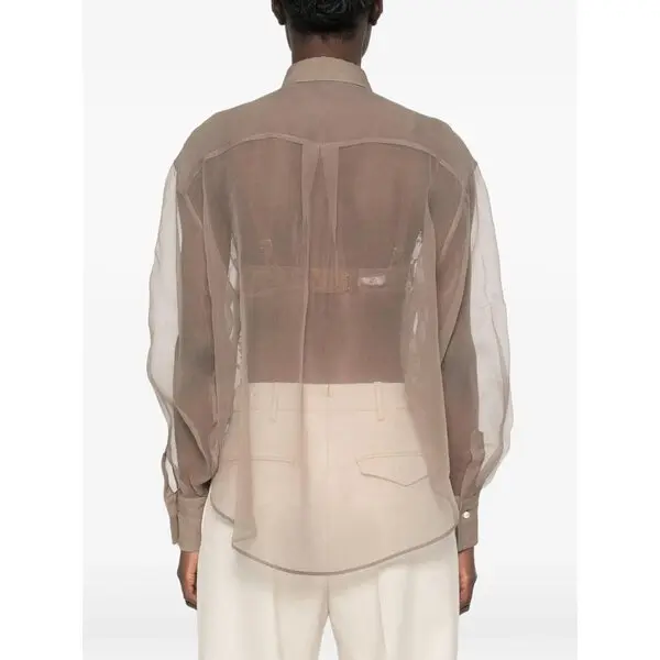 Brunello Cucinelli Sequin Embellished Silk Blend Blouse