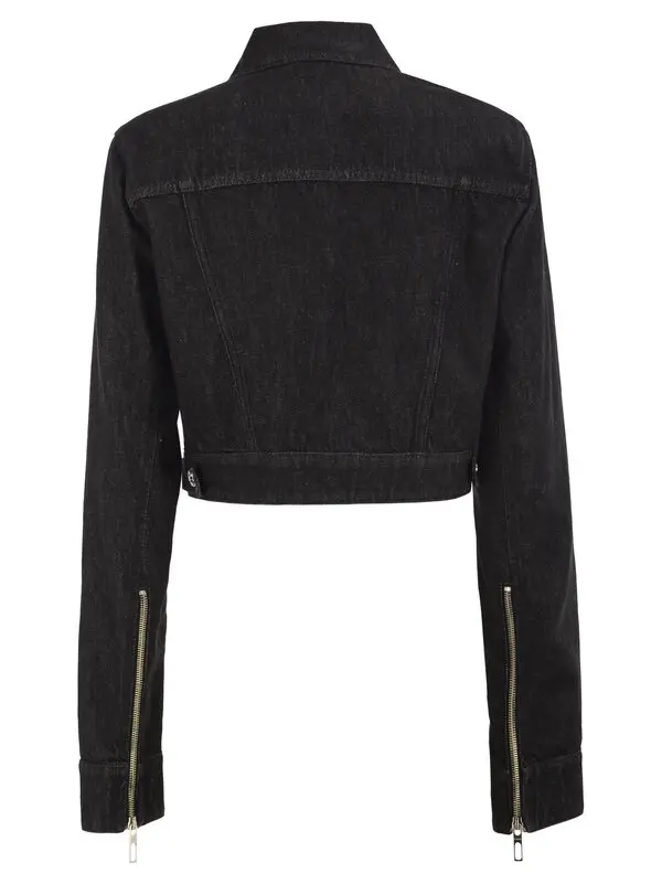 Sportmax Spdpepe Cropped Cotton Denim Zip Jacket