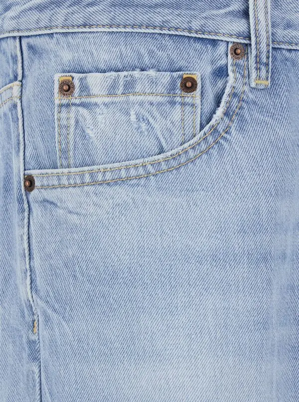 Dsquared2 642' Light Bluejeans With Logo Patch On The Back And Bleach Effect In Denim For