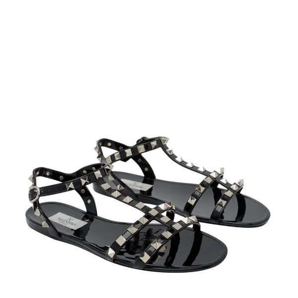 Valentino Garavani Rockstud Rubber Sandals - Black