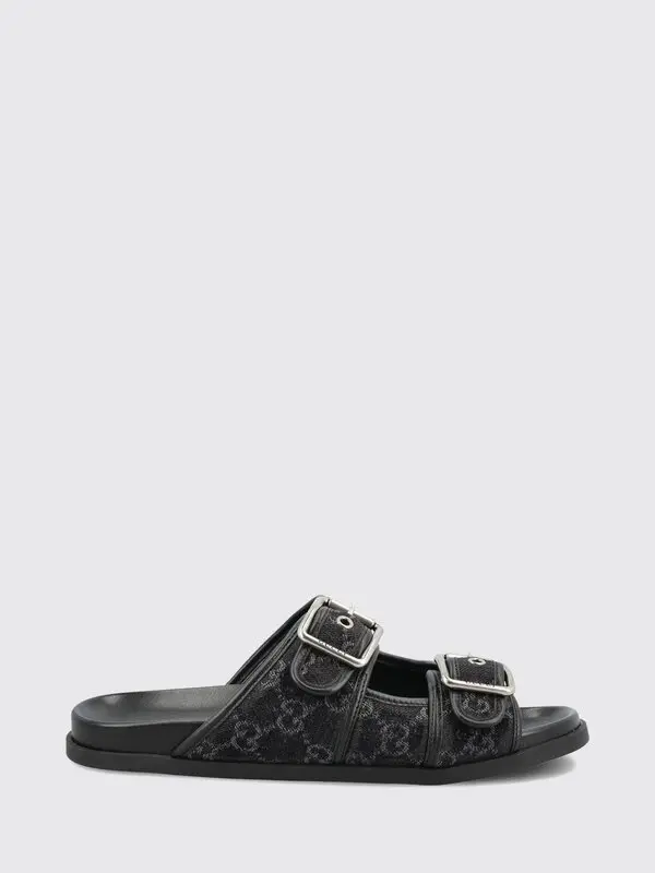 Gucci Gg Monogram Sandals - Black