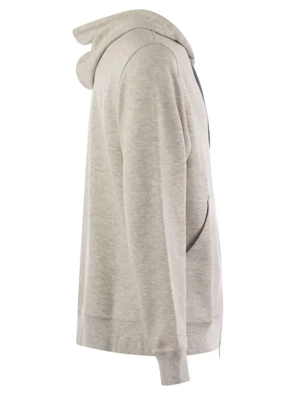 Brunello Cucinelli Cotton, Cashmere And Silk Fleece Zipped Topwear - Cream