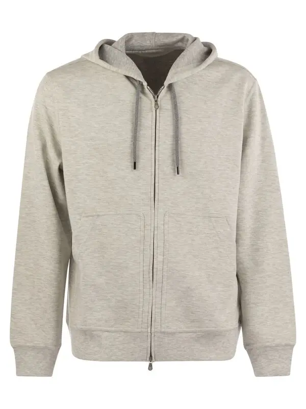 Brunello Cucinelli Fleece Zipped Topwear - Cream
