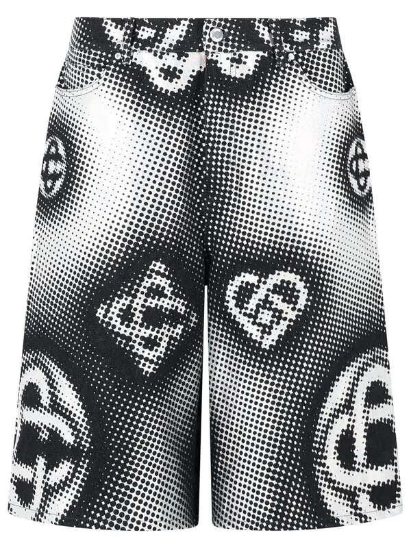 Casablanca Perlescent' Navy Cotton Bermuda Shorts