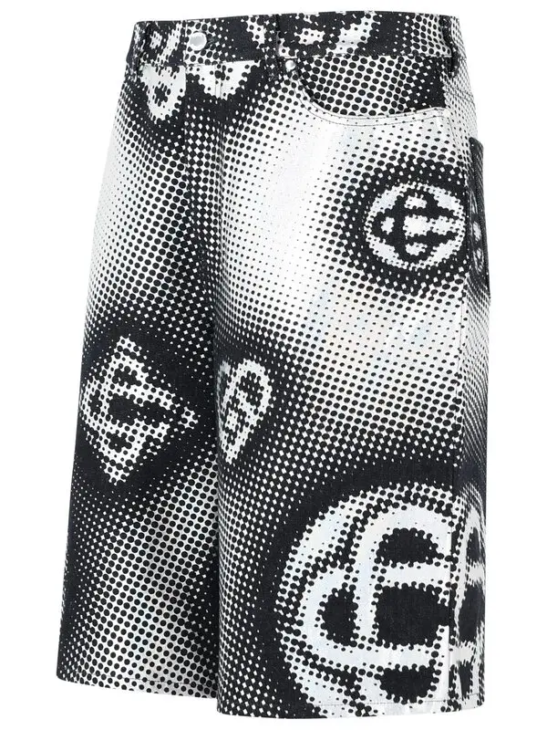 Casablanca Perlescent' Navy Cotton Bermuda Shorts