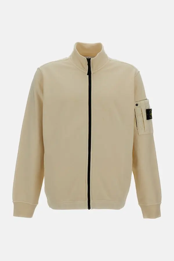 Stone Island Zip Up Crewneck - Multicolor
