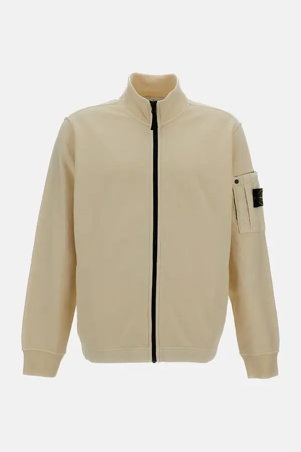 Stone Island Zip Up Crewneck - Multicolor