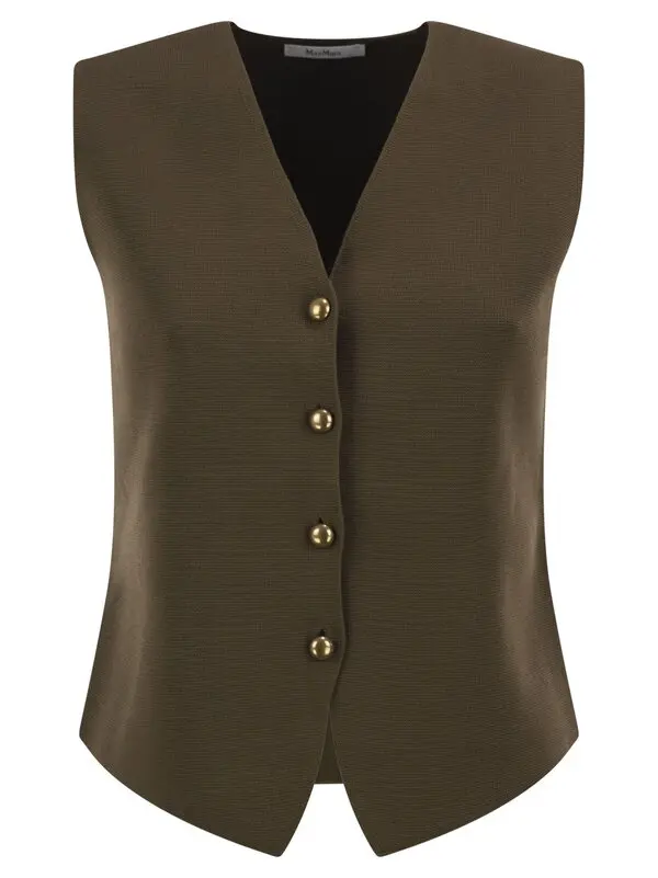 Max Mara Viscose Knit Waistcoat - Yellow