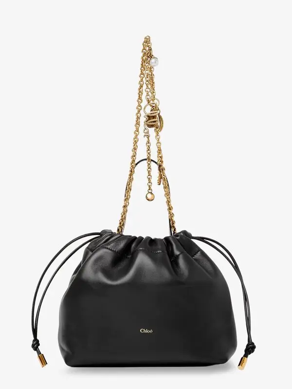 Chloé Icons Leather Crossbody Bag With Front Logo - Black