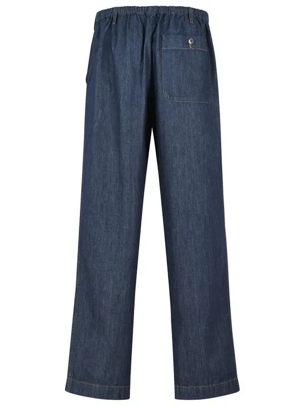 Dries Van Noten Cotton Penny Pants - Blue