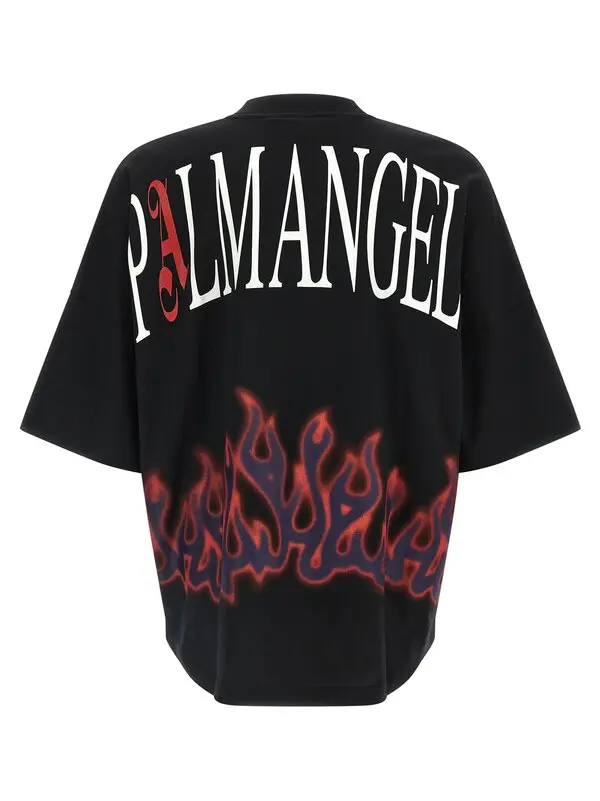 Palm Angels Flames' T-shirt - Black