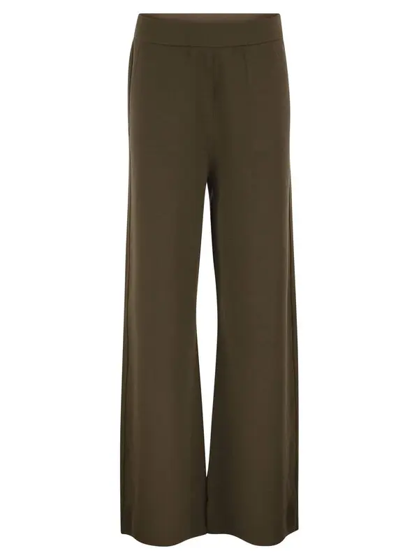 Max Mara Mxmfaida Wide-leg Viscose Knit Trousers - Yellow