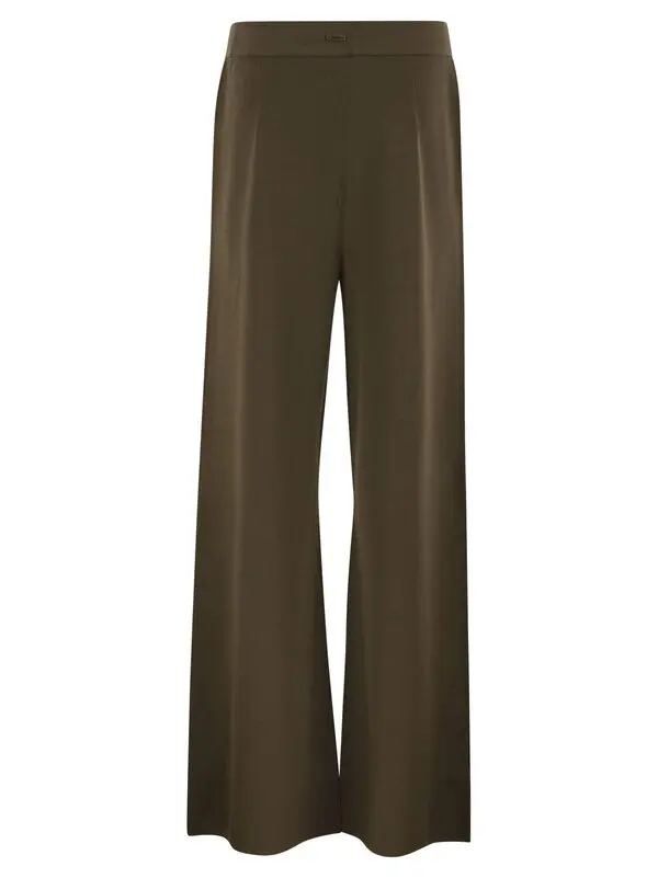 Max Mara Mxmfaida Wide-leg Viscose Knit Trousers - Yellow