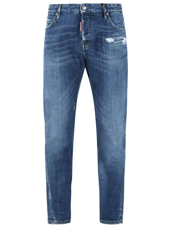 Dsquared2 Cotton Blend Denim Jeans - Blue