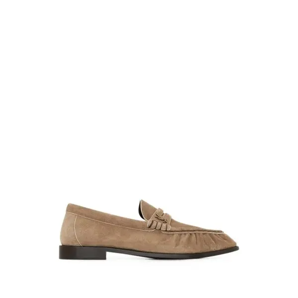 Saint Laurent Suede Loafers - Cream