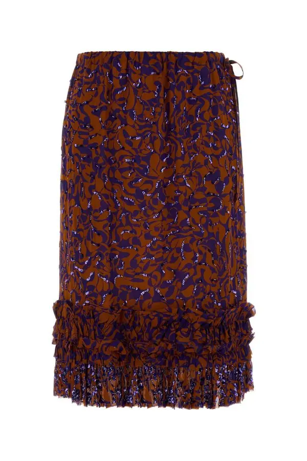 Dries Van Noten Printed Viscose Scotts Skirt - Multicolor