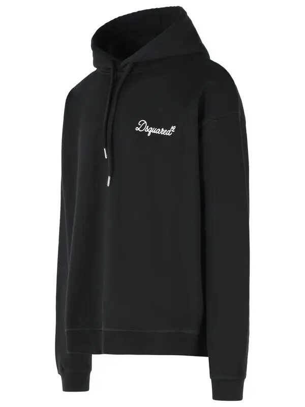 Dsquared2 Cotton Hooded Sweatshirt - Black
