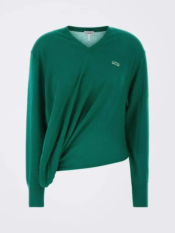 Loewe Draped Wool Blend Sweater - Green