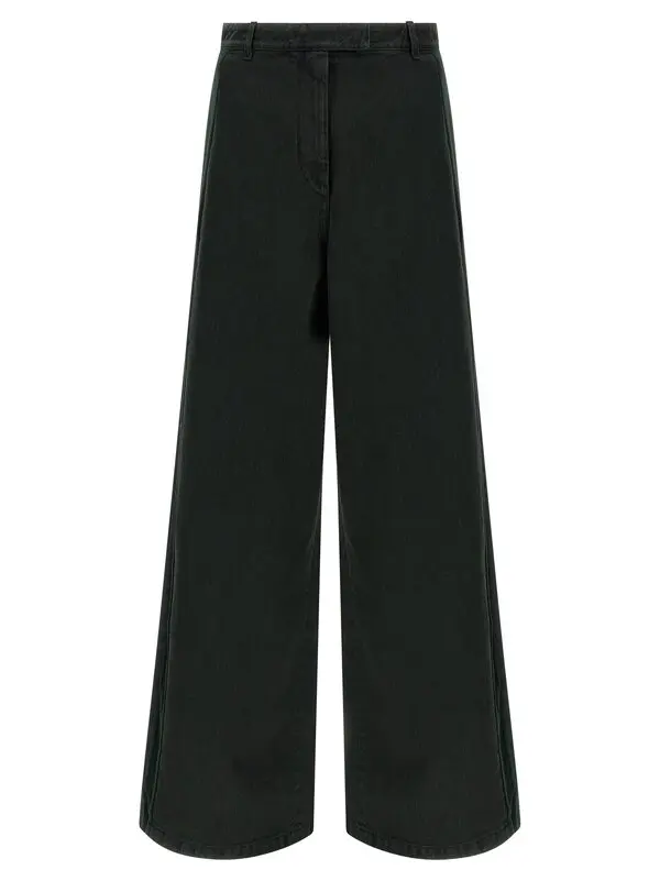 Dries Van Noten Velvet Insert Jeans - Green