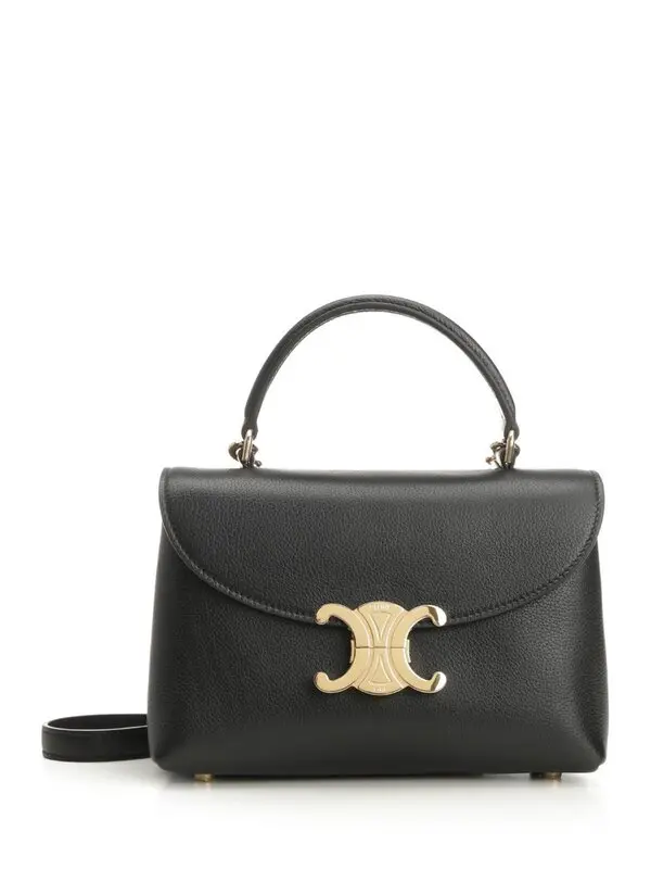 Celine Nino Teen Bag In Garnet Leather - Black