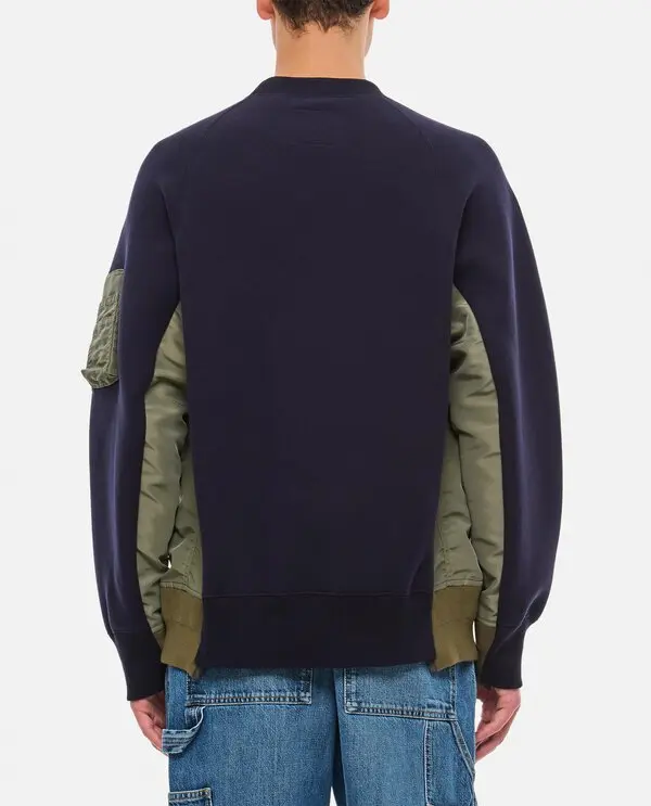 Sacai Sponge Sweat X Nylon Twill Pullover