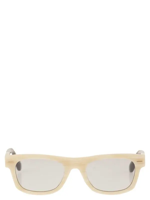 Brunello Cucinelli Acetate Sunglasses With Rectangular Frame - Cream