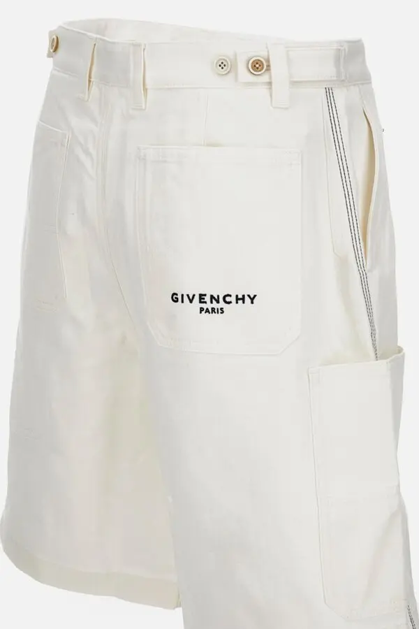 Givenchy Denim Shorts With Patch Pockets - Multicolor