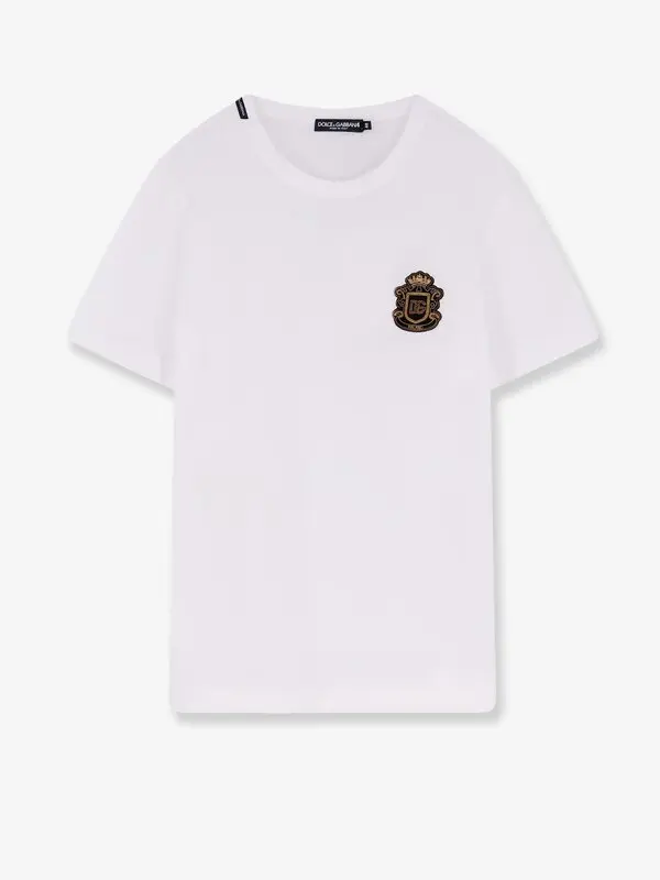 Dolce & Gabbana Cotton T-shirt With Iconic Logo Patch - Multicolor