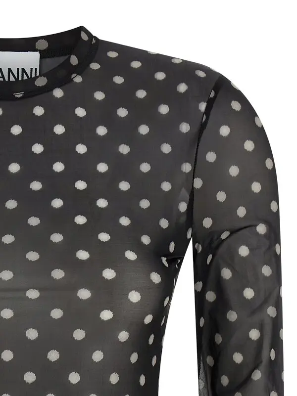 GANNI Printed Sheer' Sweater