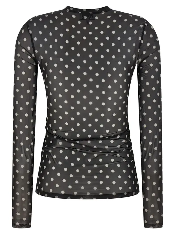 GANNI Printed Sheer' Sweater - Black