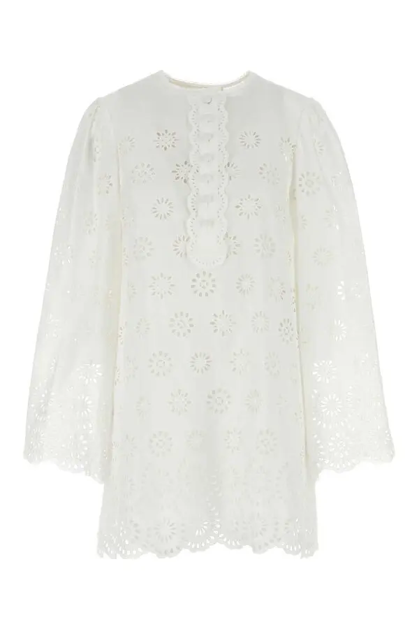 Chloé Broderie Anglaise Mini Dress - White