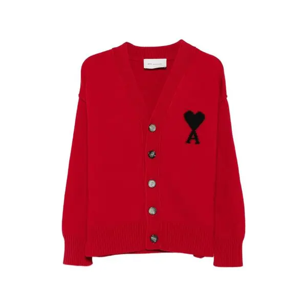 AMI Paris Wool Cardigan - Red