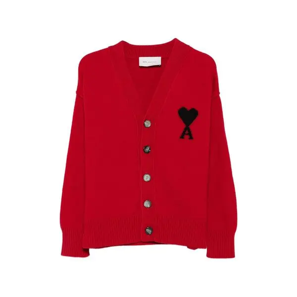 AMI Paris Wool Cardigan - Red