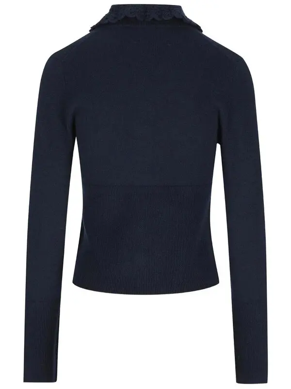 Chloé Wool Button Detailed Cardigan - Blue