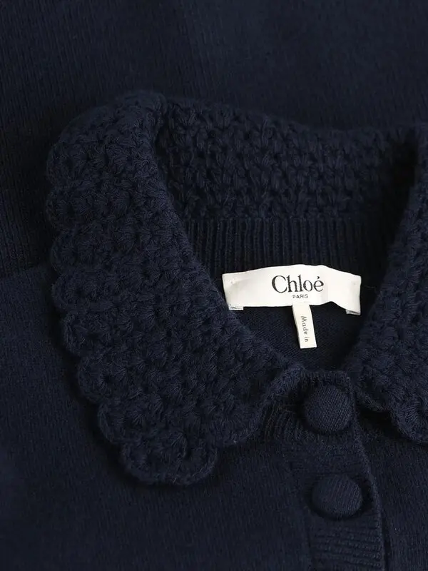 Chloé Wool Button Detailed Cardigan - Blue