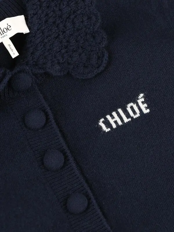Chloé Wool Button Detailed Cardigan - Blue