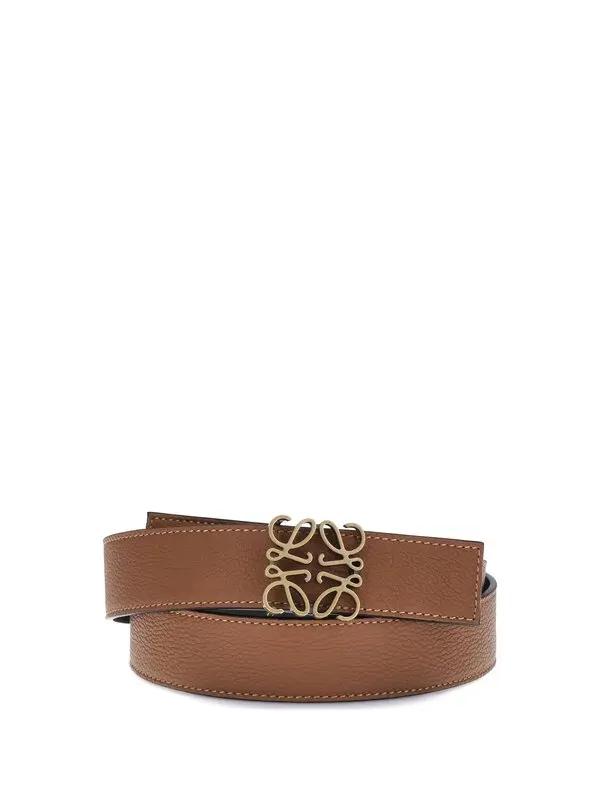 Loewe Anagram Reversible Leather Belt - Brown