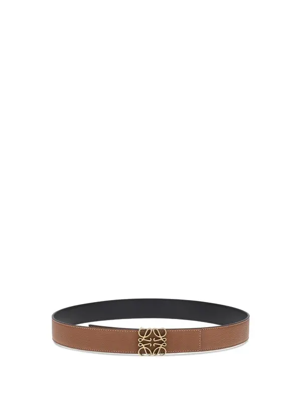 Loewe Anagram Reversible Leather Belt - Brown