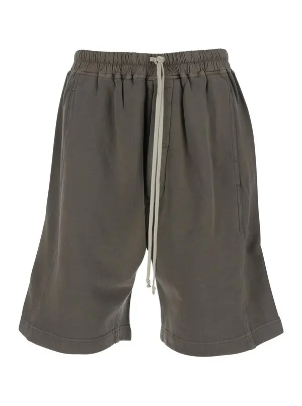 Rick Owens Shorts With Elastic Waist And Side Buttons - Multicolor
