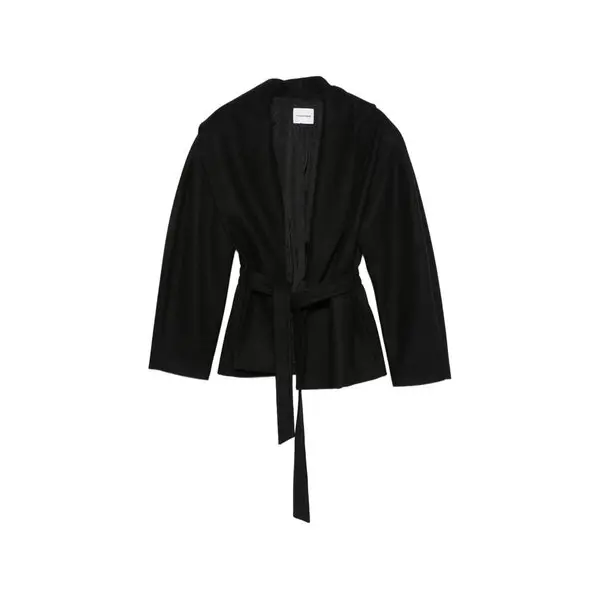 Andamane Oversized Belted Jacket - Black