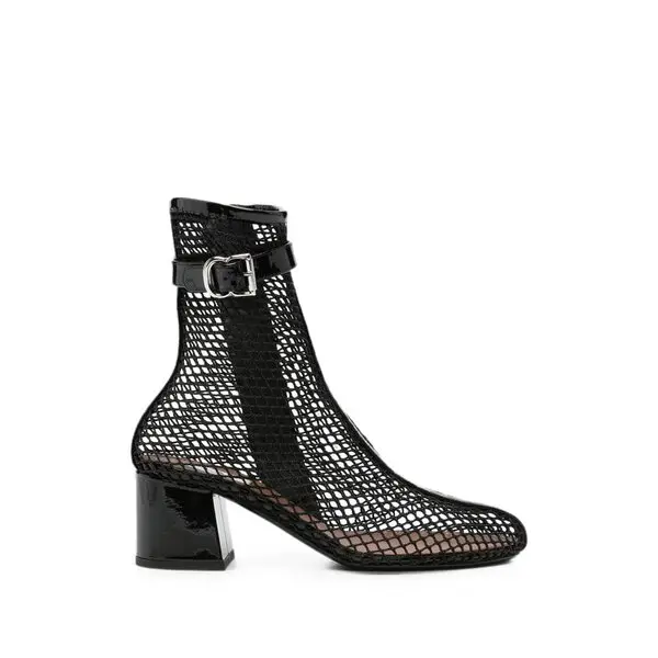 Alaïa Mesh Panel Block Heel Boots - Black