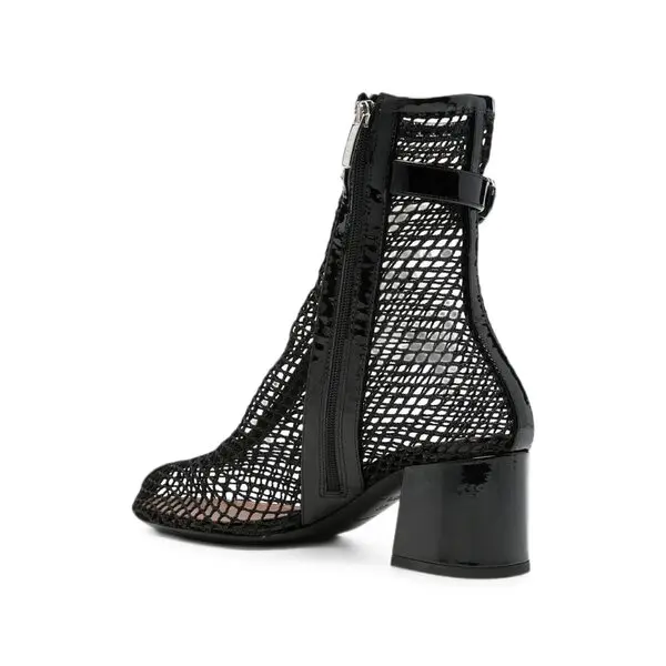 Alaïa Mesh Panel Block Heel Boots - Black