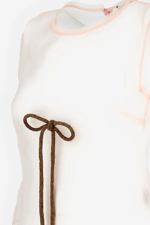 Simone Rocha Sheer Frayed Contour Dart Top - Multicolor
