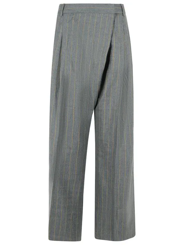 GANNI Grey Wool Blend Trousers