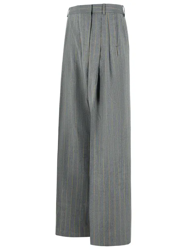 GANNI Grey Wool Blend Trousers