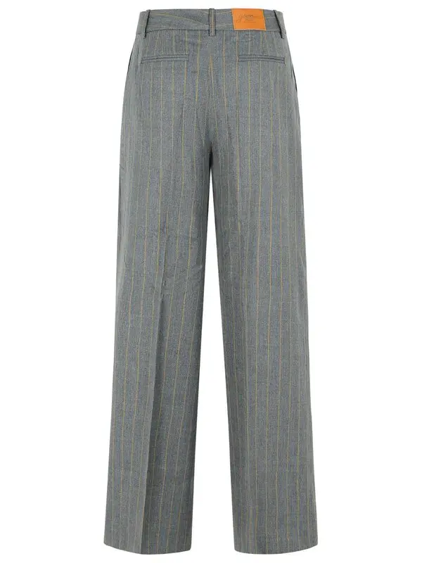 GANNI Grey Wool Blend Trousers