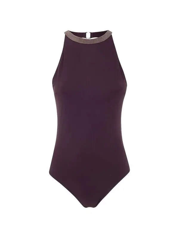 Brunello Cucinelli Halterneck Monili-chain Swimsuit - Multicolor